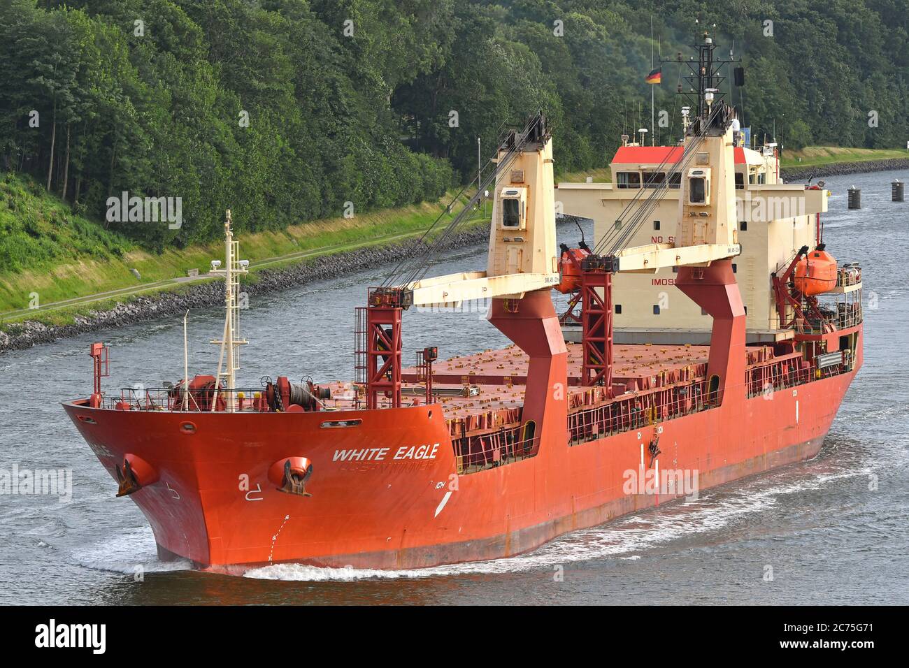General Cargo Ship White Eagle passing the Kiel Canal Stock Photo - Alamy