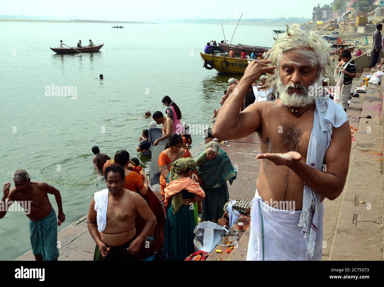 Ghats in Varanasi are riverfront steps leading to the banks of the ...