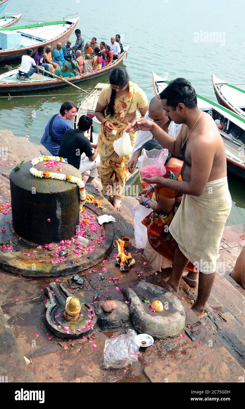 Ghats in Varanasi are riverfront steps leading to the banks of the ...