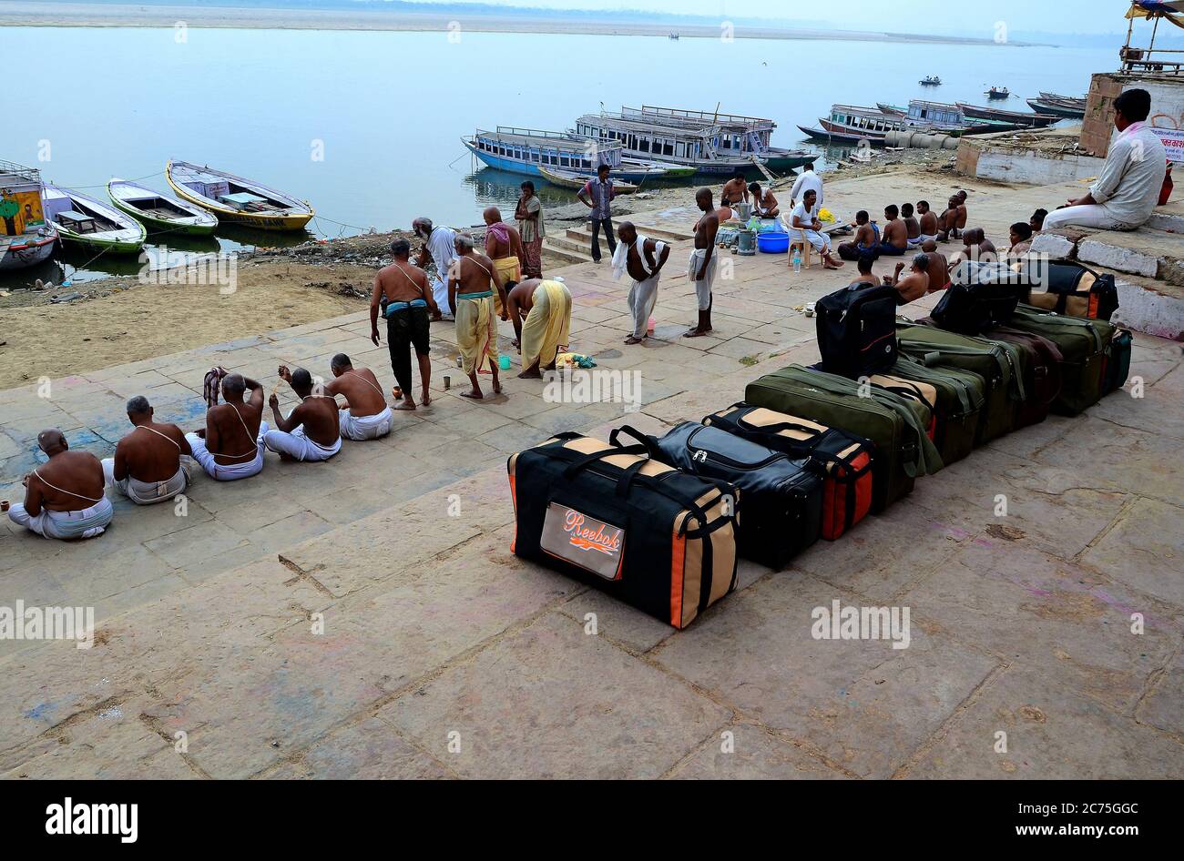 Ghats in Varanasi are riverfront steps leading to the banks of the ...