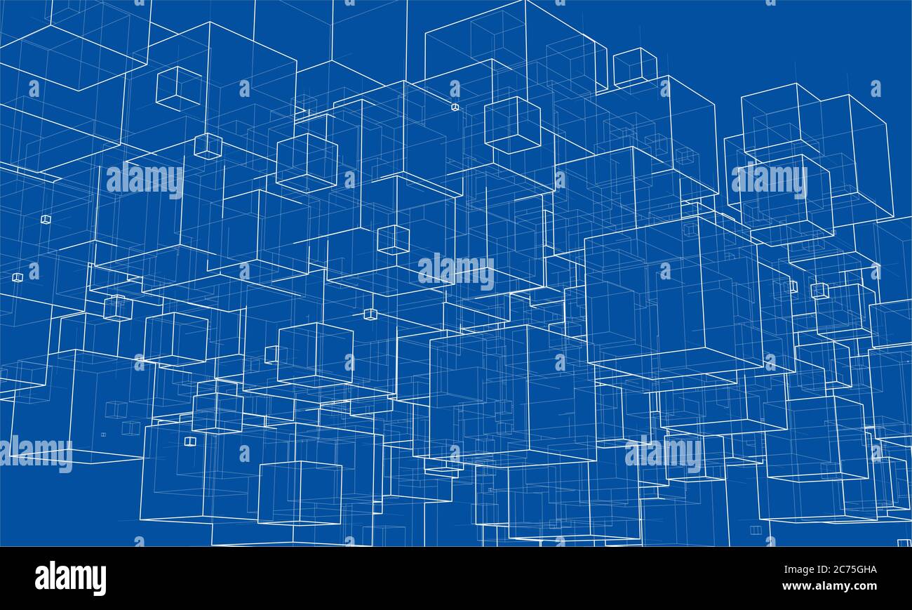 Abstract boxes background Stock Photo - Alamy