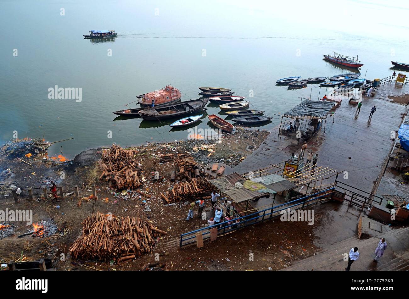 Ghats in Varanasi are riverfront steps leading to the banks of the ...