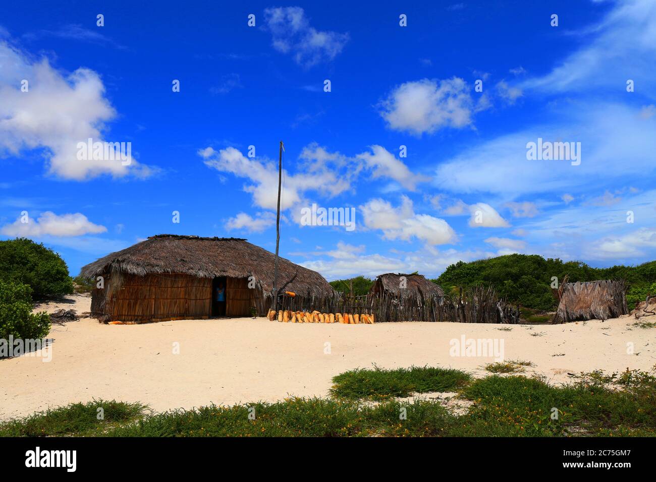 Rural oasis of Baixa Grande in the national park of Lencois Maranhenses ...