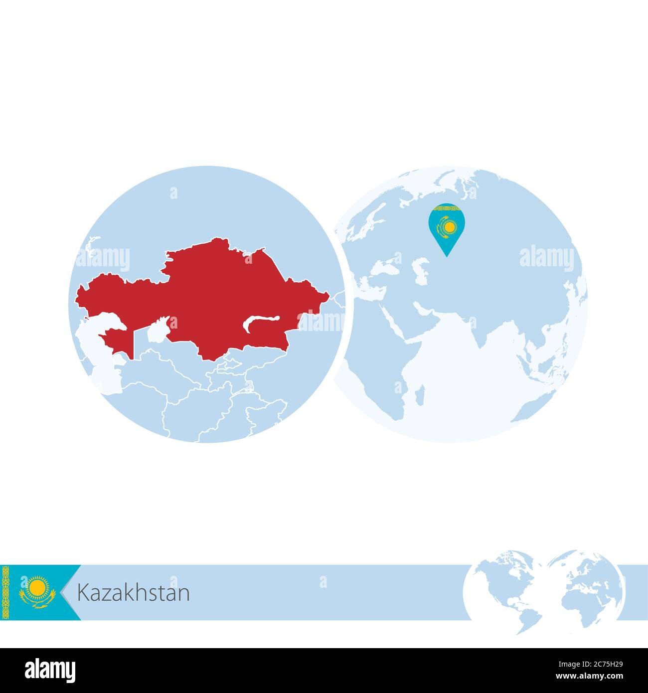kazakhstan on the world map