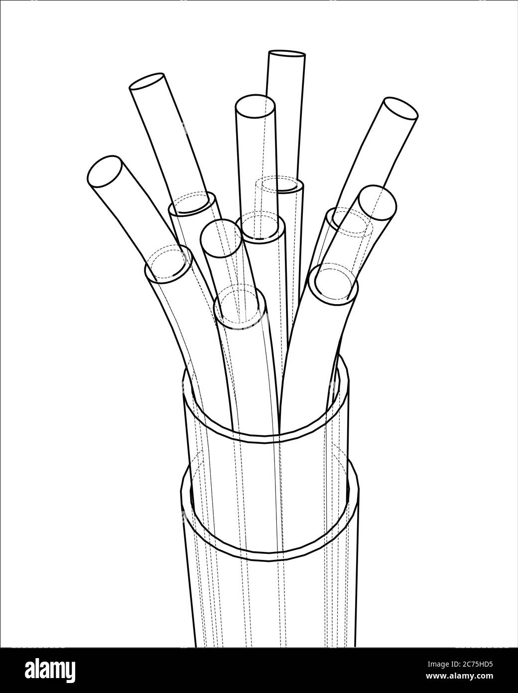 Electrical cable section Black and White Stock Photos & Images - Alamy