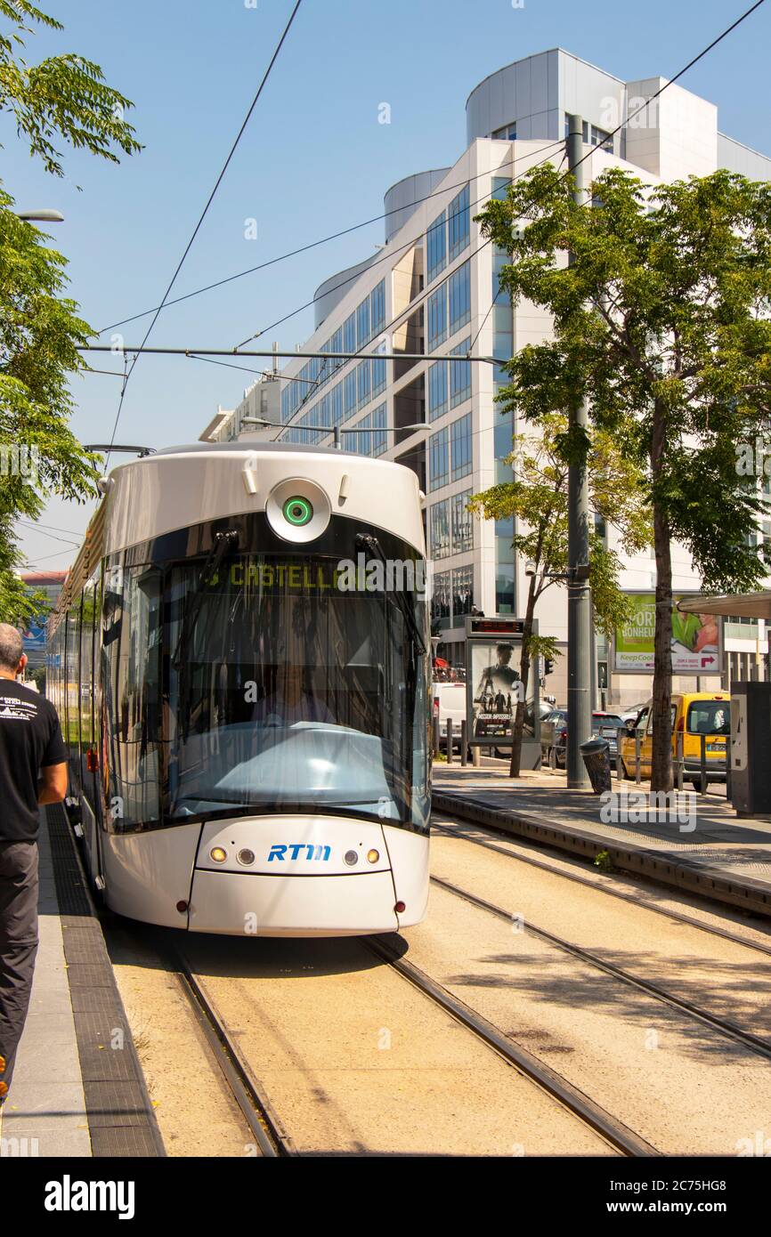 front view of modern RTM tram in Marseille France Stock Photo - Alamy