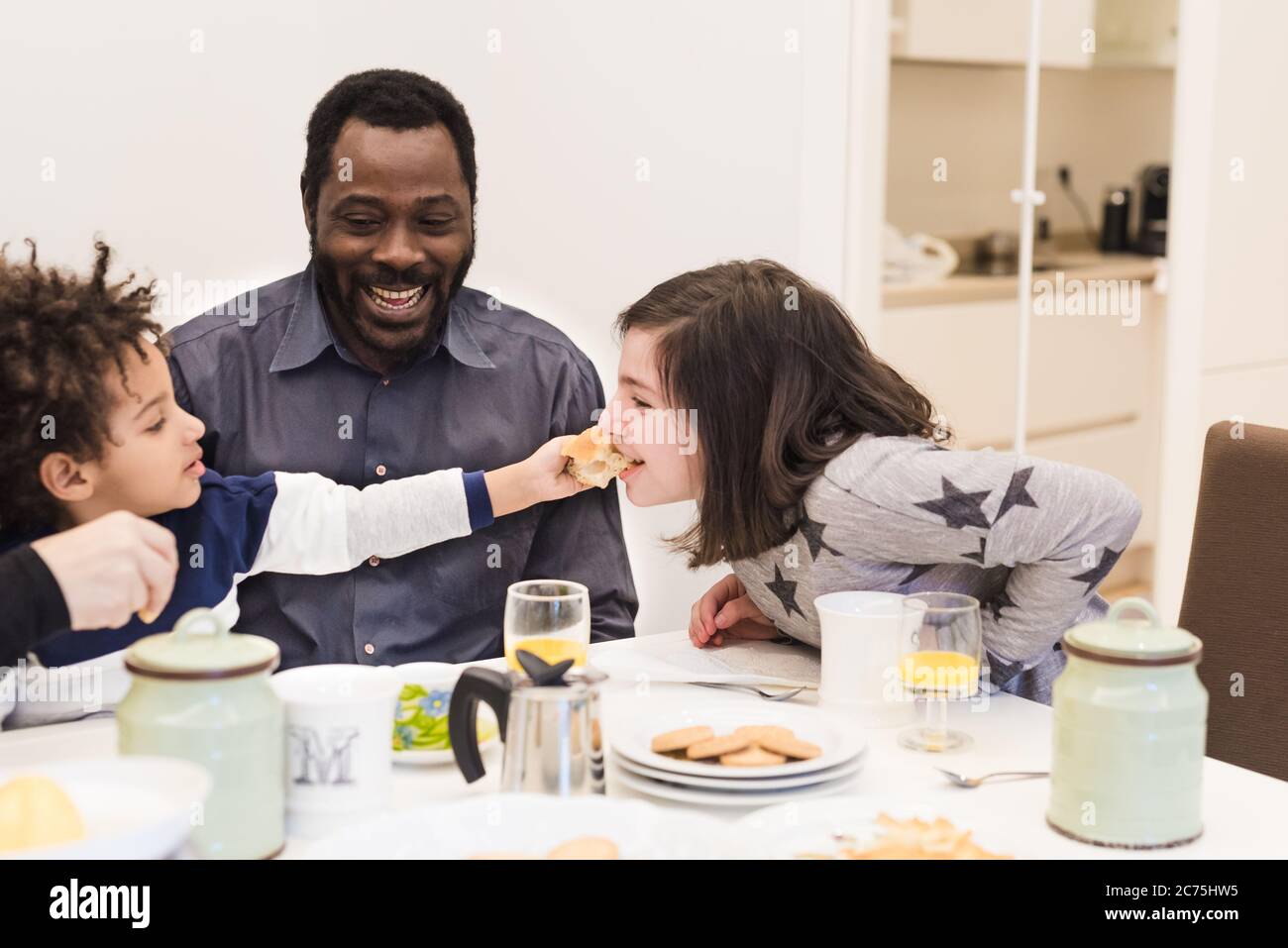Black Child Eating Breakfast