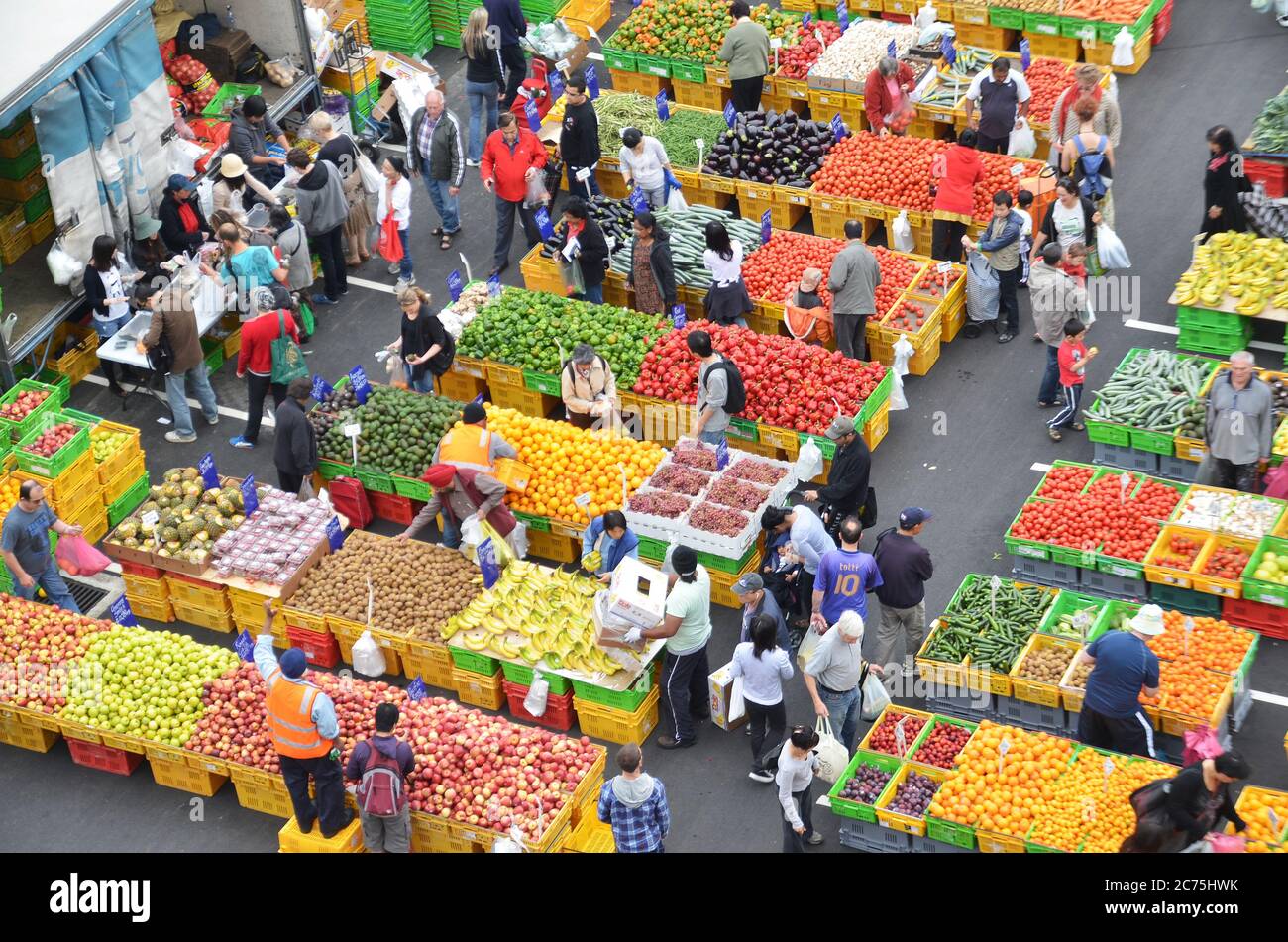 Traditional farmer market at wellington that selling fresh harvested ...