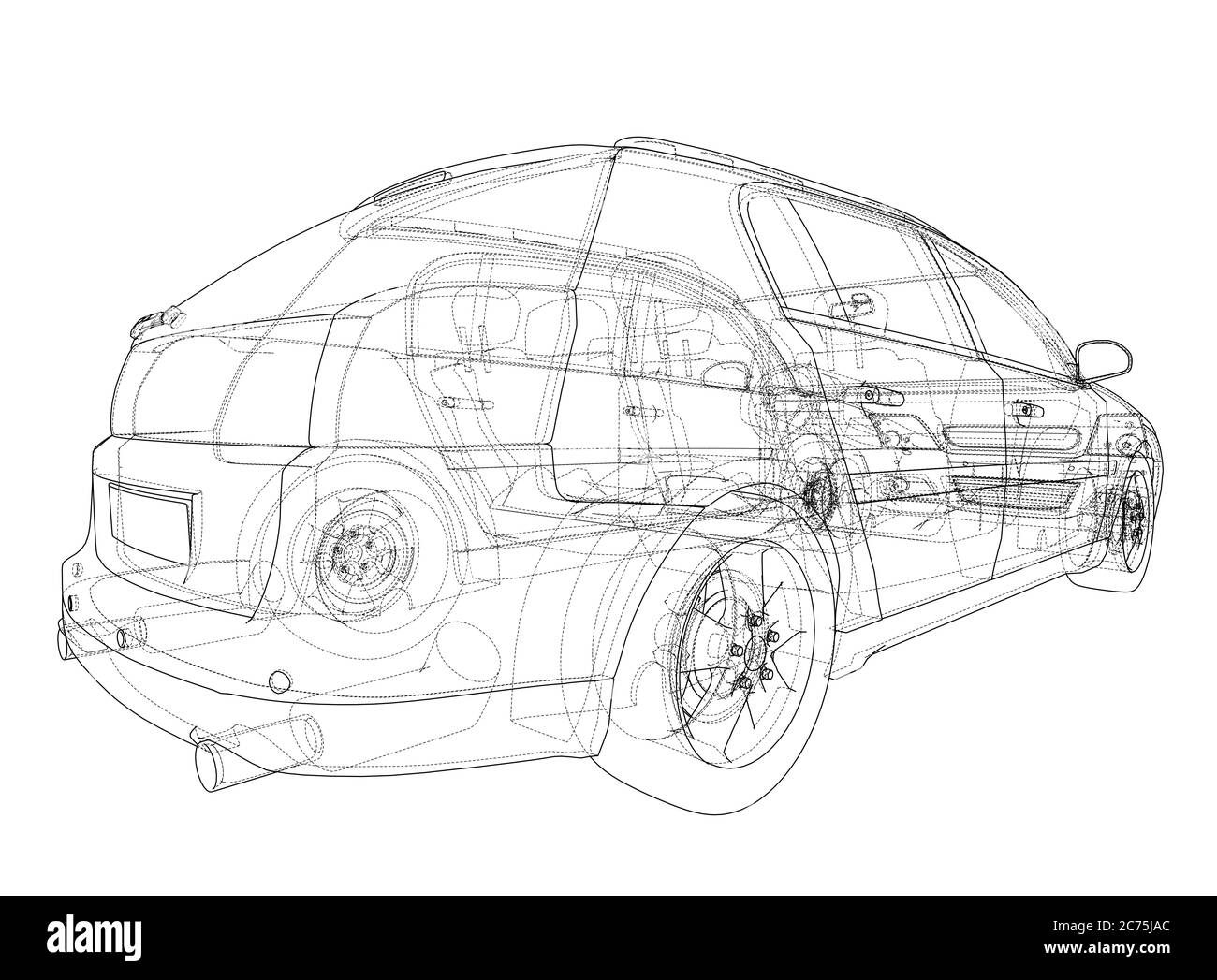 Concept car. 3D illustration Stock Photo - Alamy