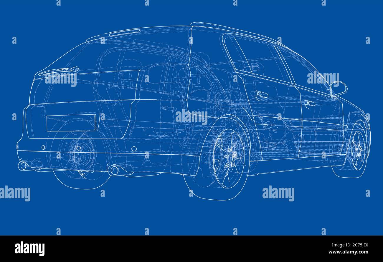 Concept car. 3D illustration Stock Photo - Alamy