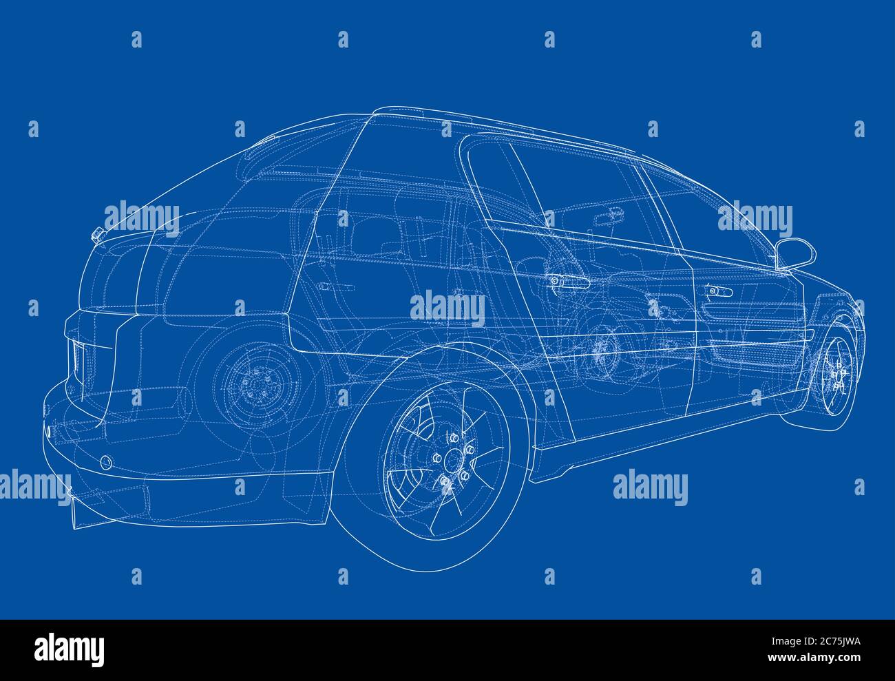 Concept car. 3D illustration Stock Photo - Alamy