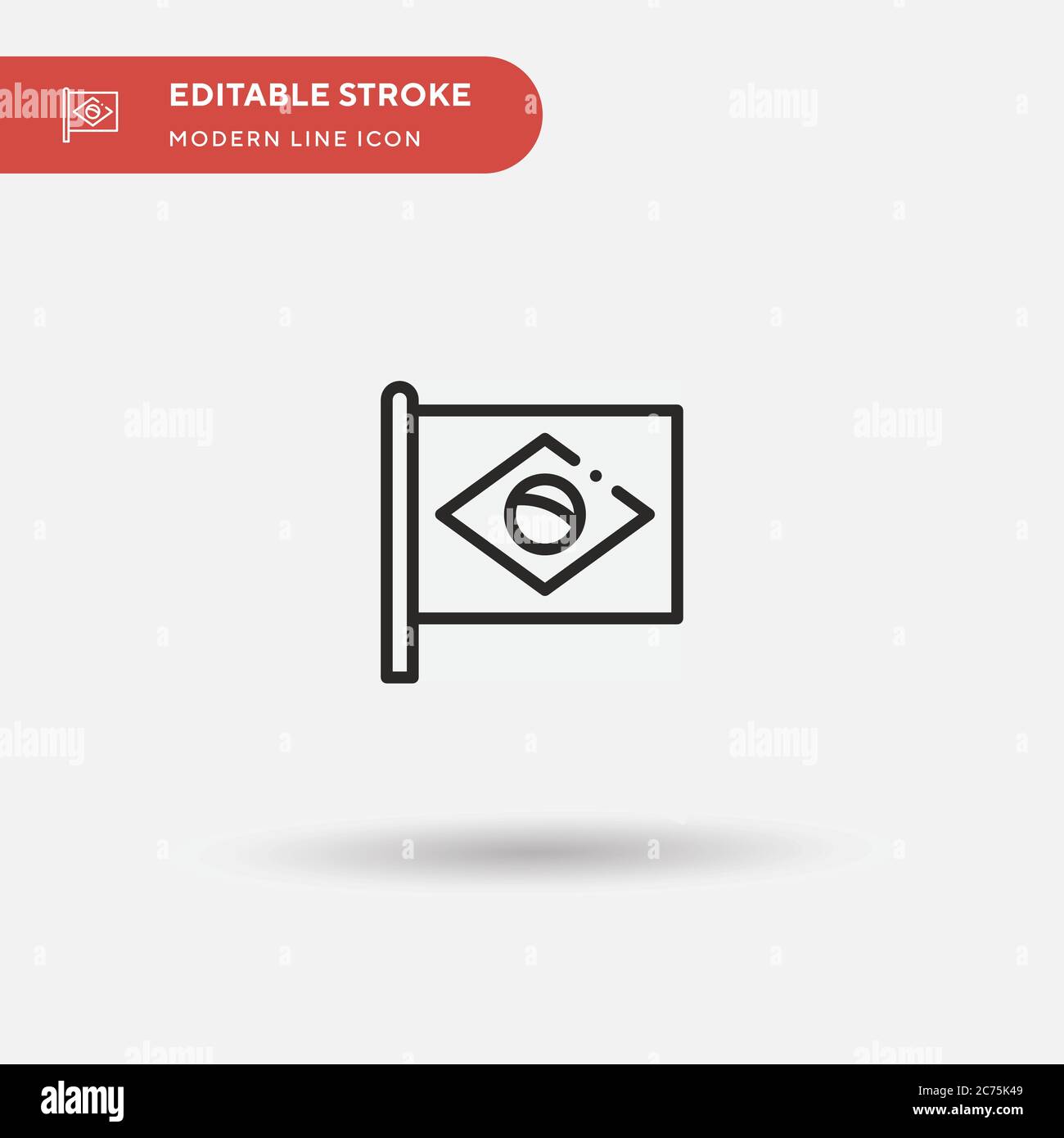 Brazil Flag Simple vector icon. Illustration symbol design template for ...