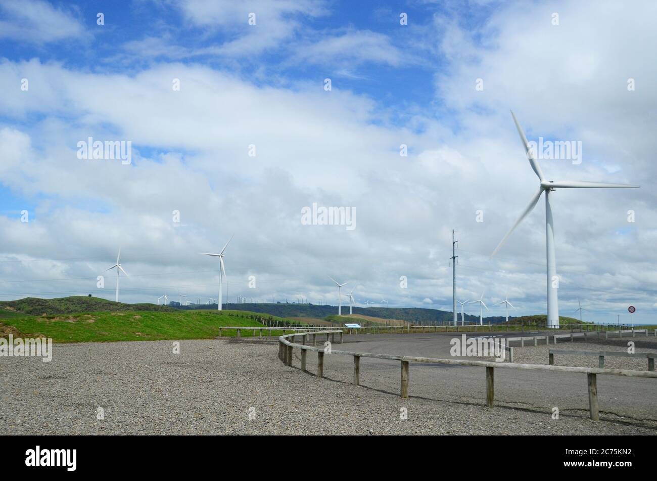 Te Apiti Wind Farm, Ruahine Ranges, Manawatu, North Island, New Zealand ...