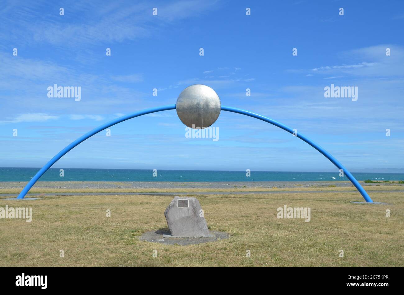 The Ecliptic Millennial Arch on Marine Parade. The sculpture is lined ...