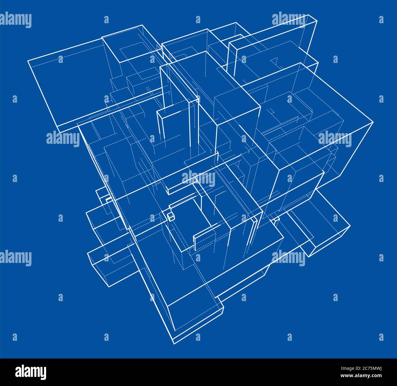 Wireframe Boxes. Sketch style Stock Photo - Alamy
