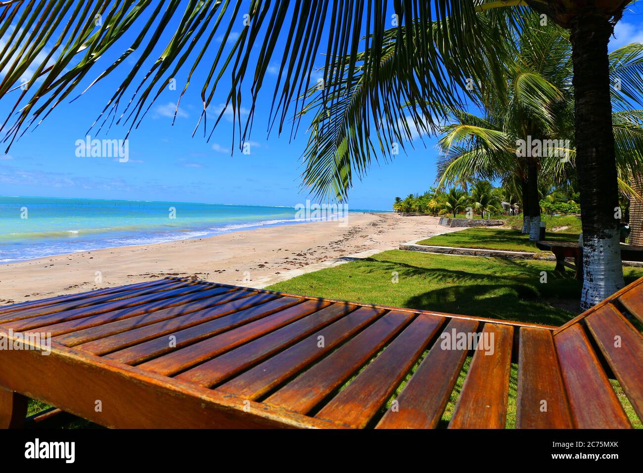 Tropical Japaratinga coastal village, Alagoas, Brazil Stock Photo - Alamy