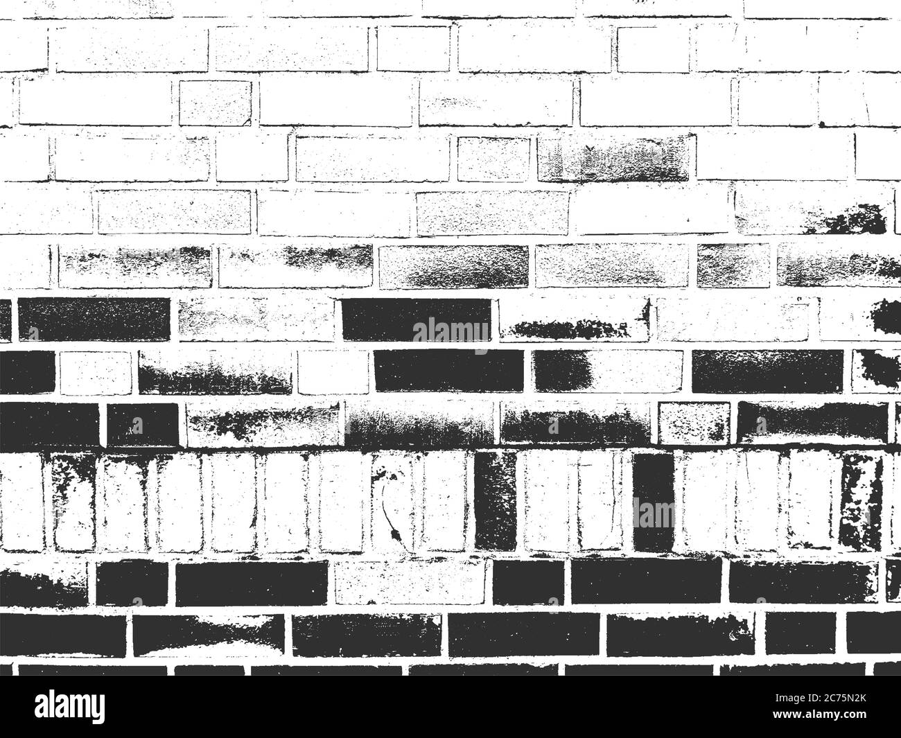 Distress old brick wall texture. Black and white grunge background ...