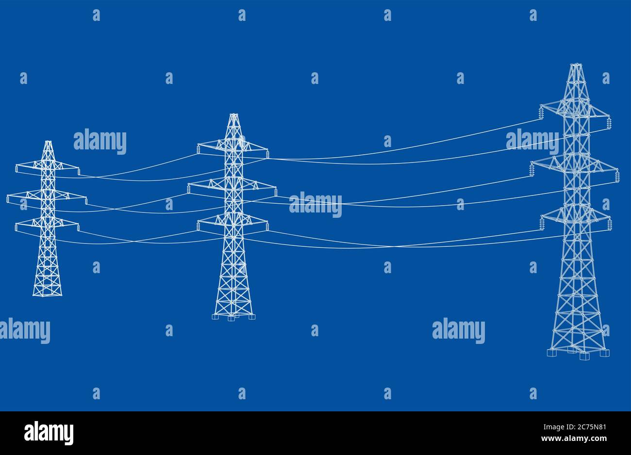 Electric pylons or electric towers concept Stock Photo - Alamy