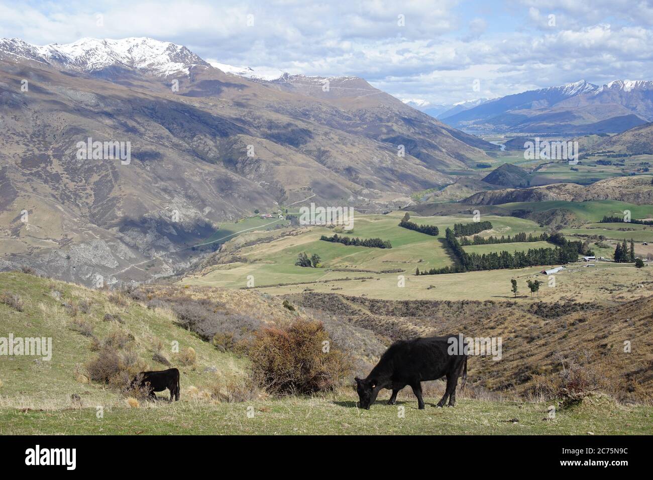 The Crown Range lies between Queenstown and Wanaka. The road over the ...