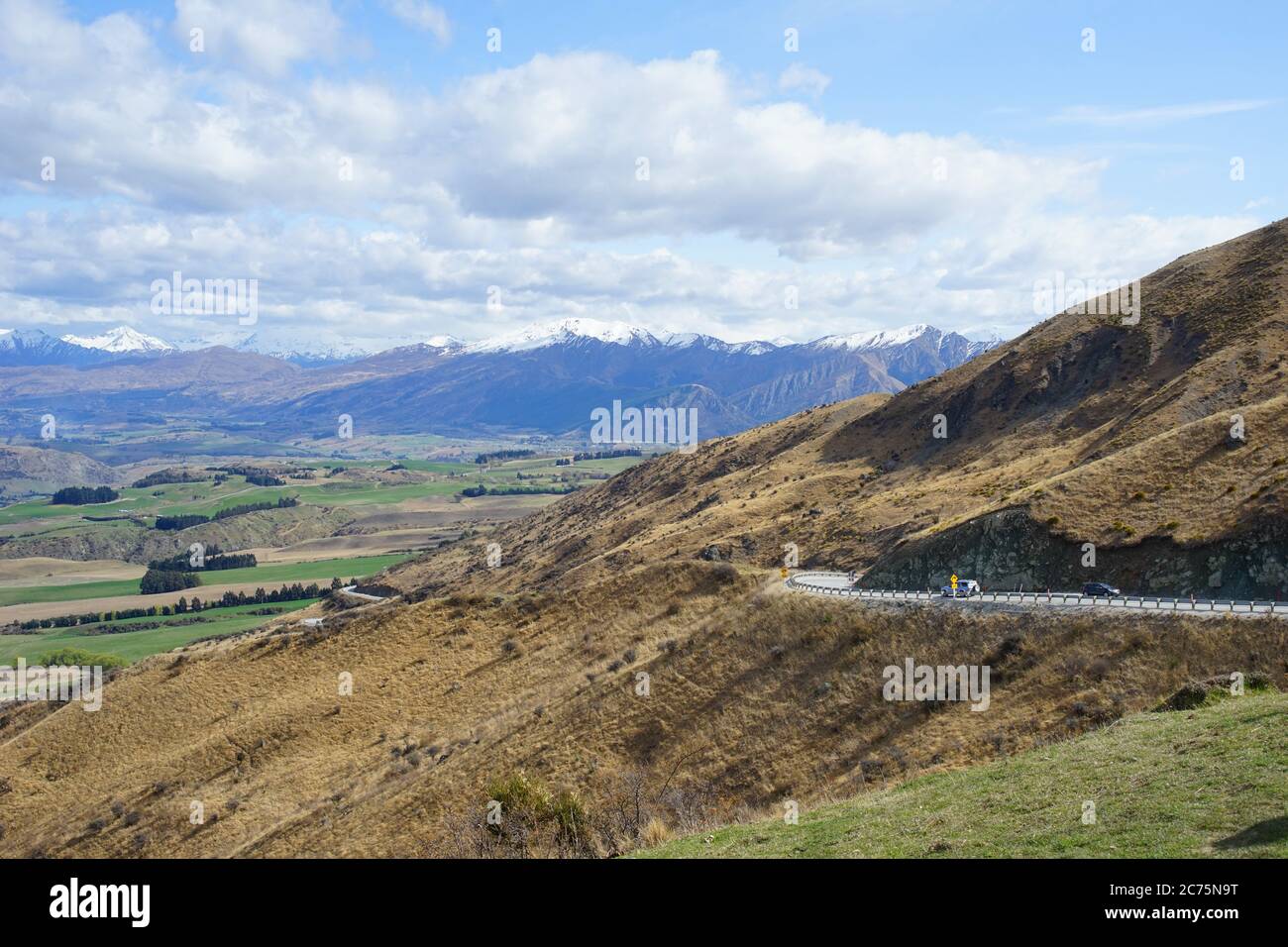 The Crown Range lies between Queenstown and Wanaka. The road over the ...