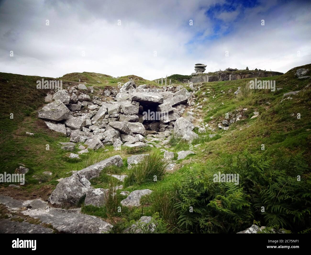 Daniel Gumb's Cave and the Cheesewring, Bodmin Moor, Cornwall UK Stock ...