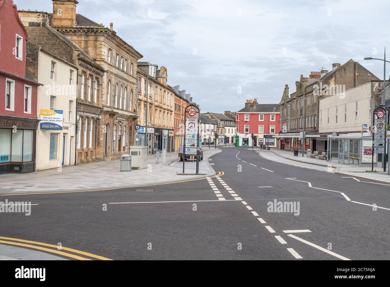 Irvine, Scotland, UK - July 12, 2020: Looking down High Street Irvine ...