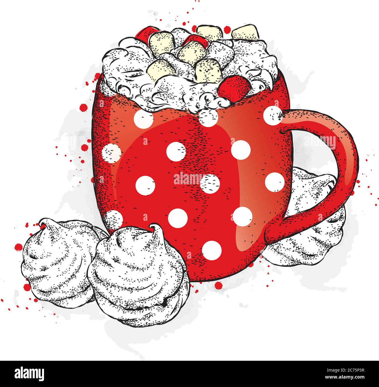 Hot Chocolate With Marshmallows Clipart