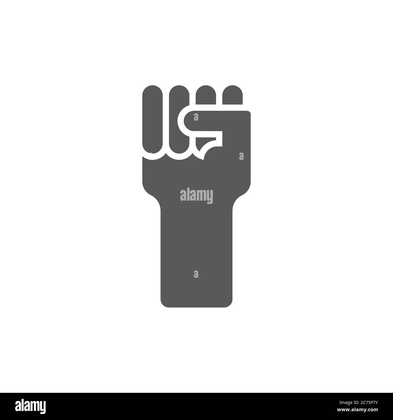 Fist hand up gesture vector icon symbol isolated on white background ...