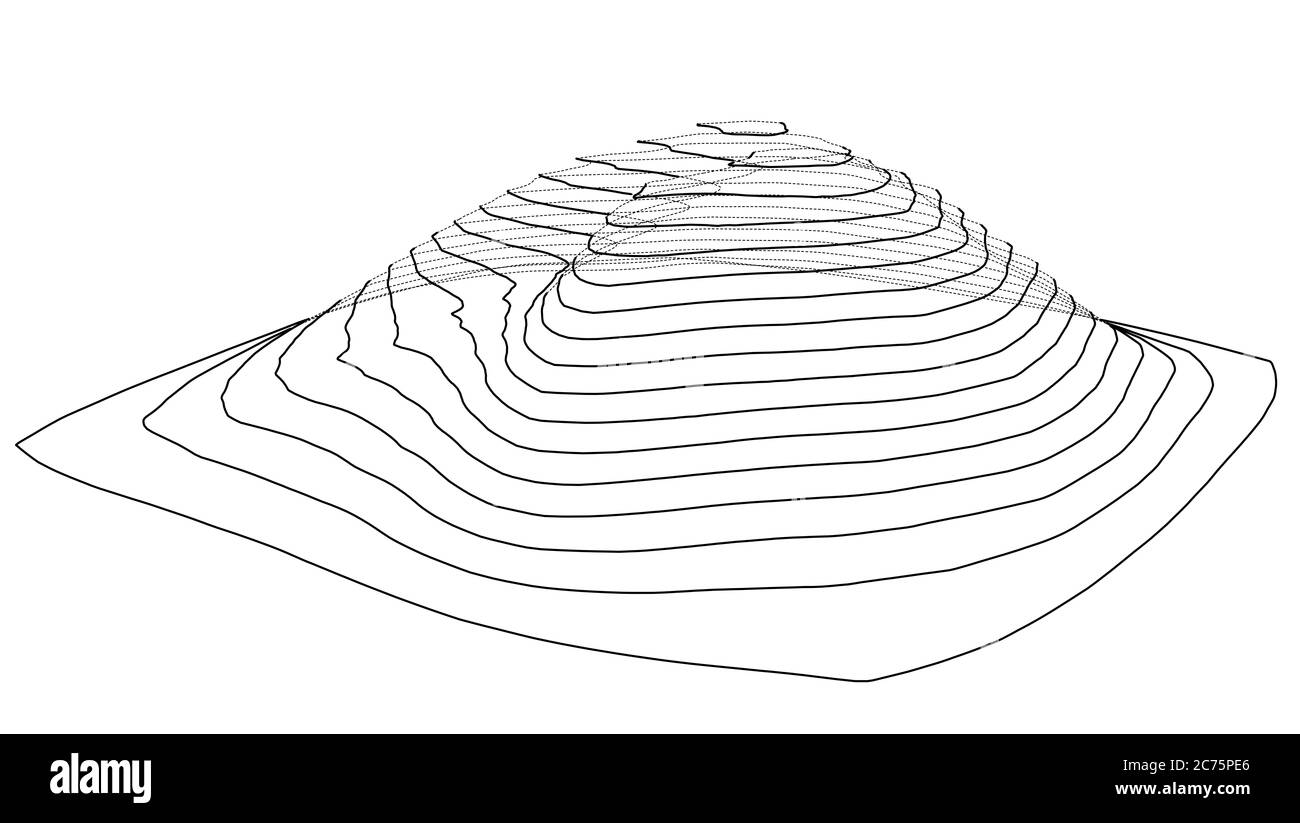 Abstract digital landscape outline Stock Photo - Alamy