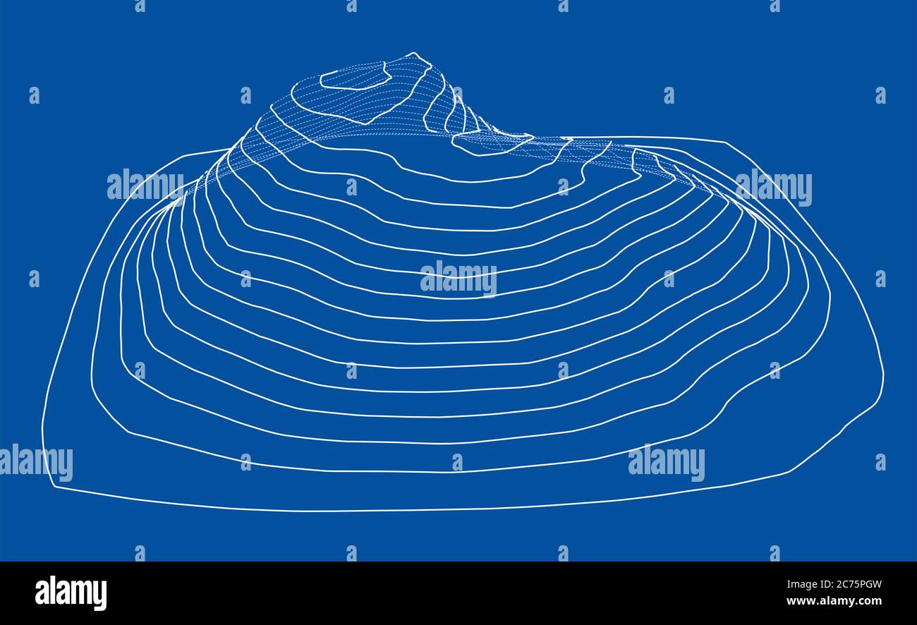 Abstract digital landscape outline Stock Photo - Alamy