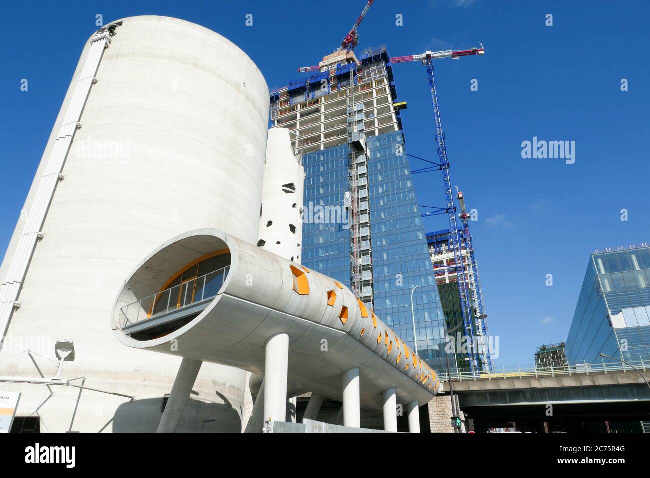 Paris, France. July 11. 2020. Construction site of a skyscraper in the ...