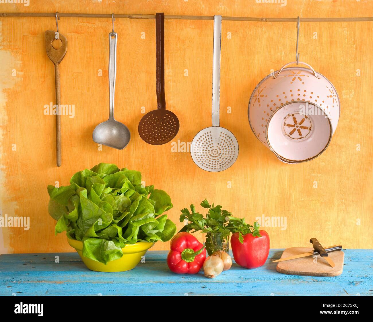 vegetables, salad,kitchen utensils,healthy food Stock Photo - Alamy