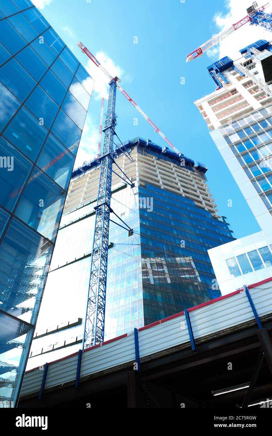 Paris, France. July 11. 2020. Construction site of a skyscraper in the ...