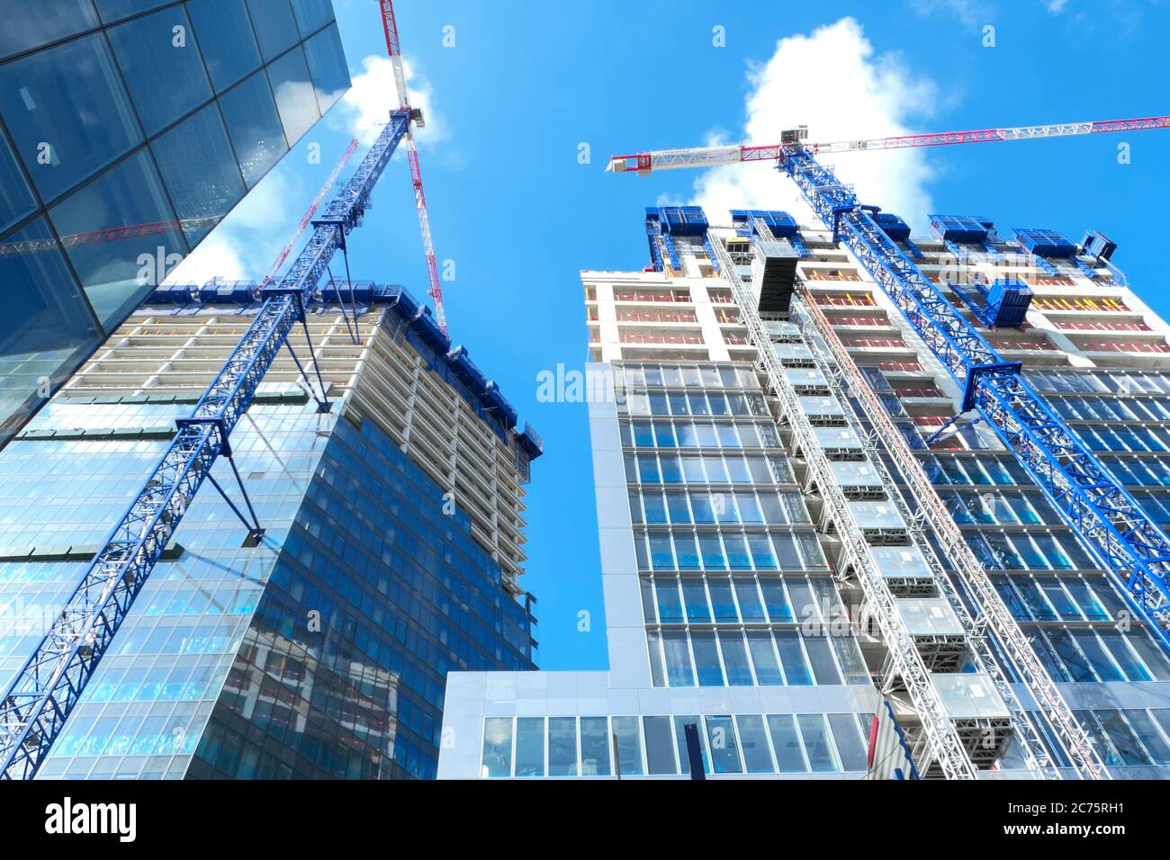 Paris, France. July 11. 2020. Construction site of a skyscraper in the ...