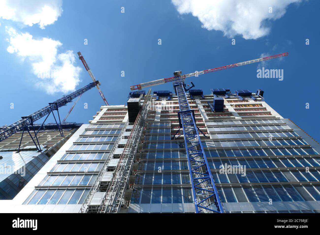 Paris, France. July 11. 2020. Construction site of a skyscraper in the ...
