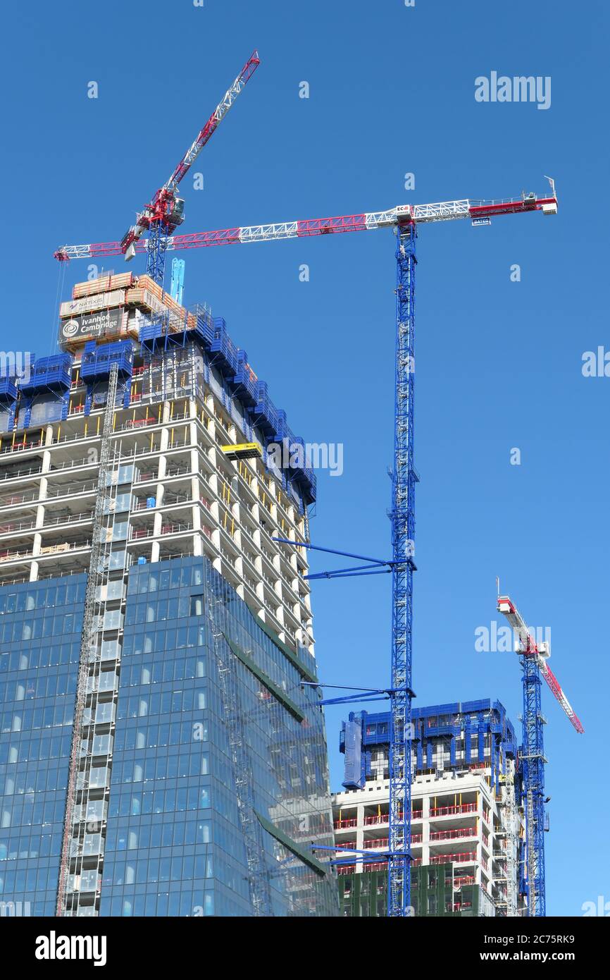 Paris, France. July 11. 2020. Construction site of a skyscraper in the ...
