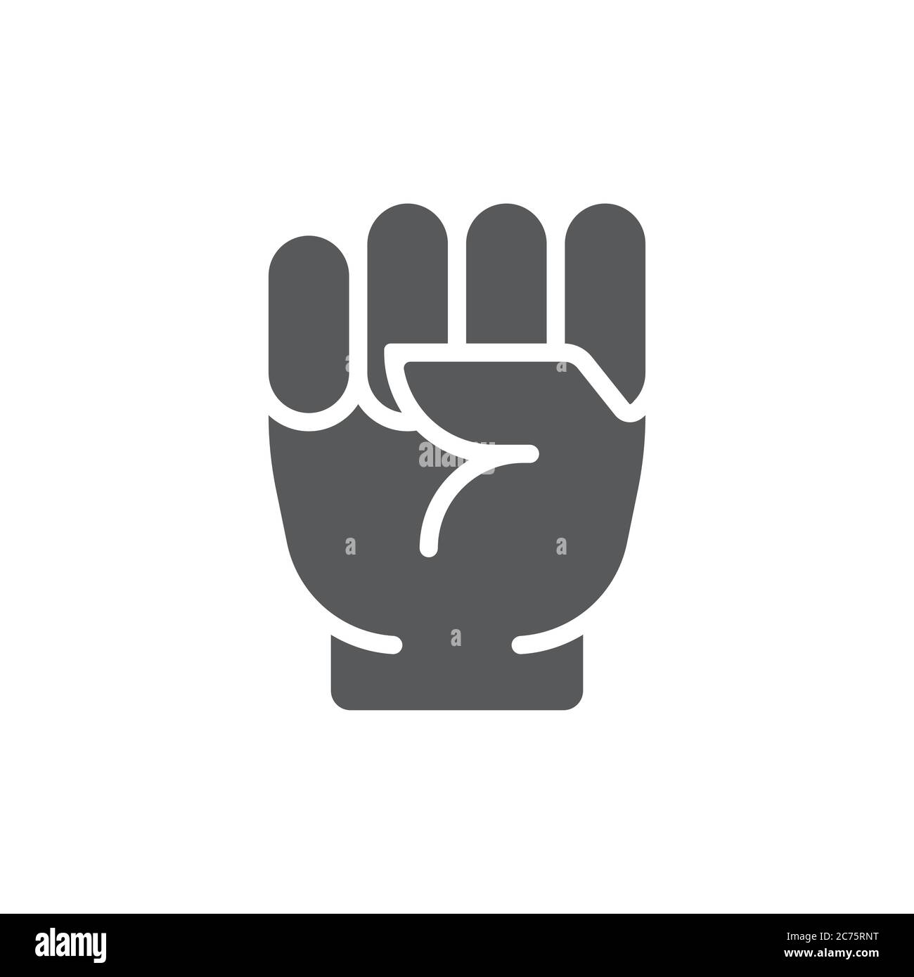 Fist hand up gesture vector icon symbol isolated on white background ...