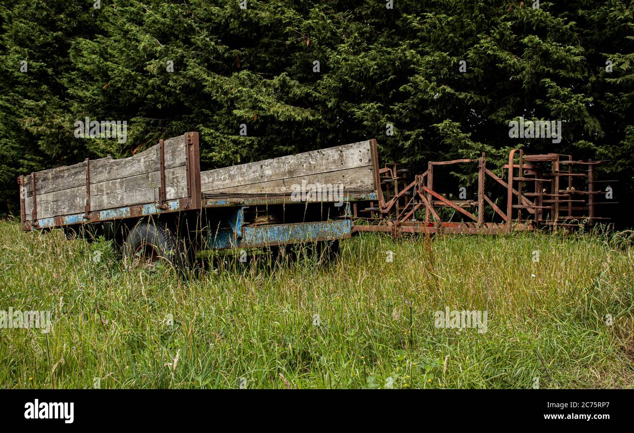 Old Farm Trailer High Resolution Stock Photography and Images - Alamy