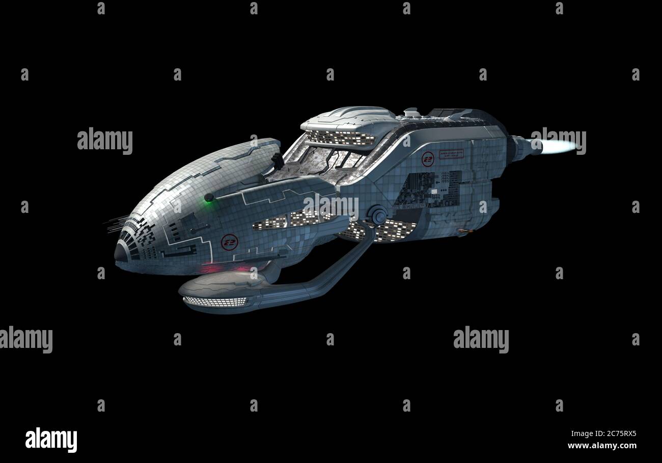 3D interstellar military drone with afterburner propulsion jets for ...