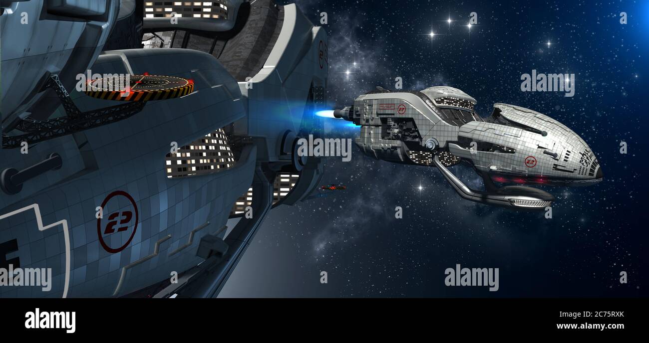 Futuristic Military Space Station War In Space Governing The Final