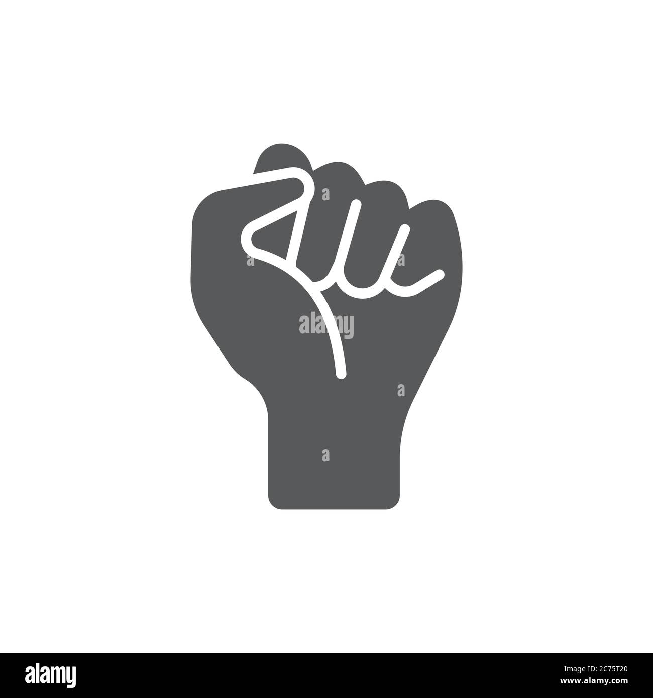 Fist hand up gesture vector icon symbol isolated on white background ...