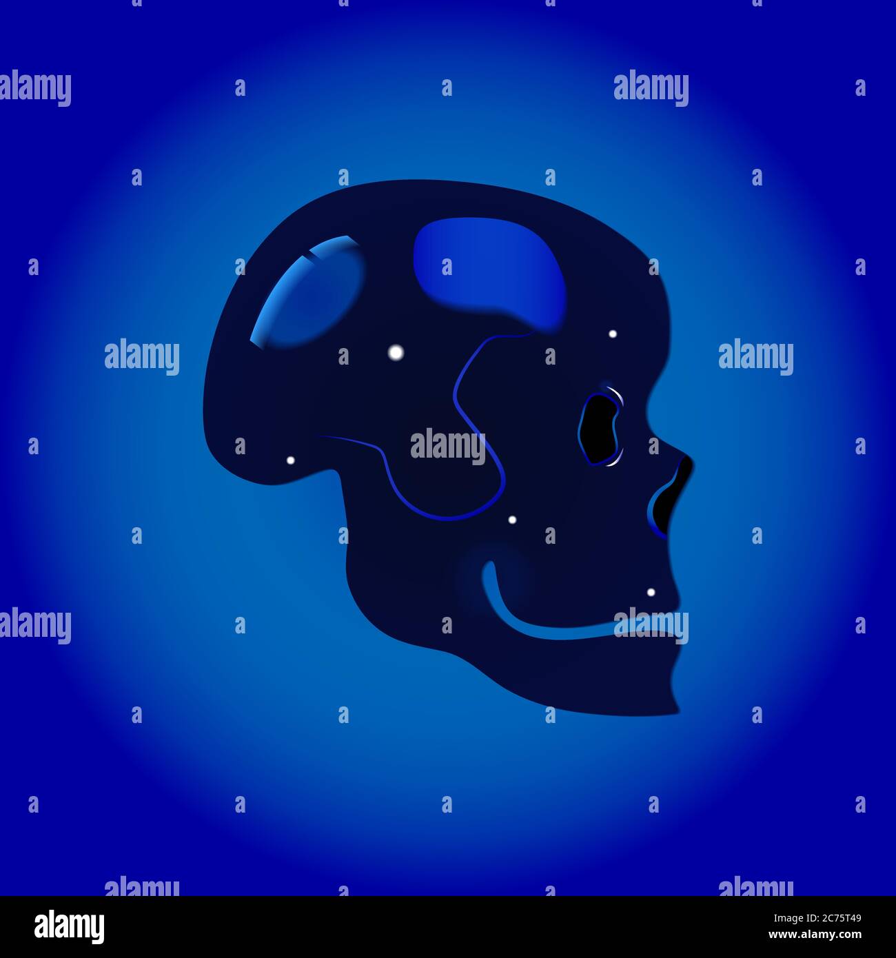 Bluish blue skull icon illustration Stock Vector Image & Art - Alamy