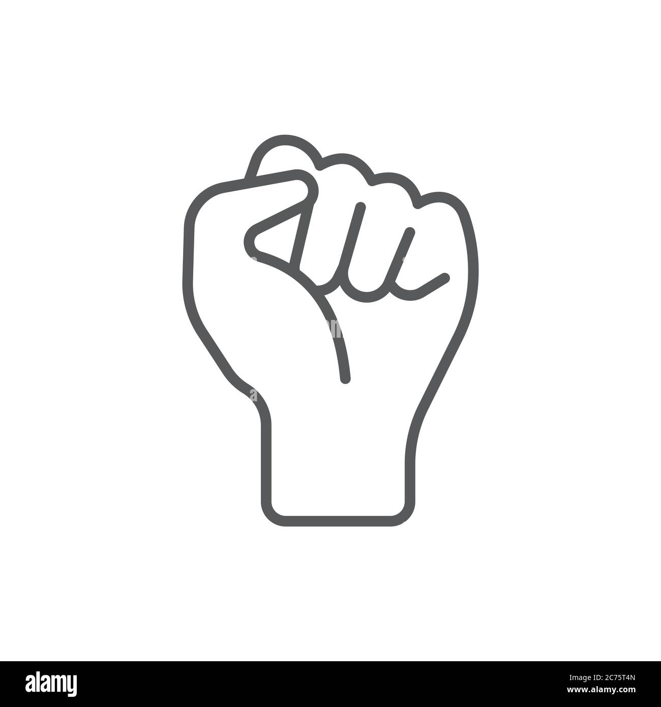 Fist hand up gesture vector icon symbol isolated on white background ...