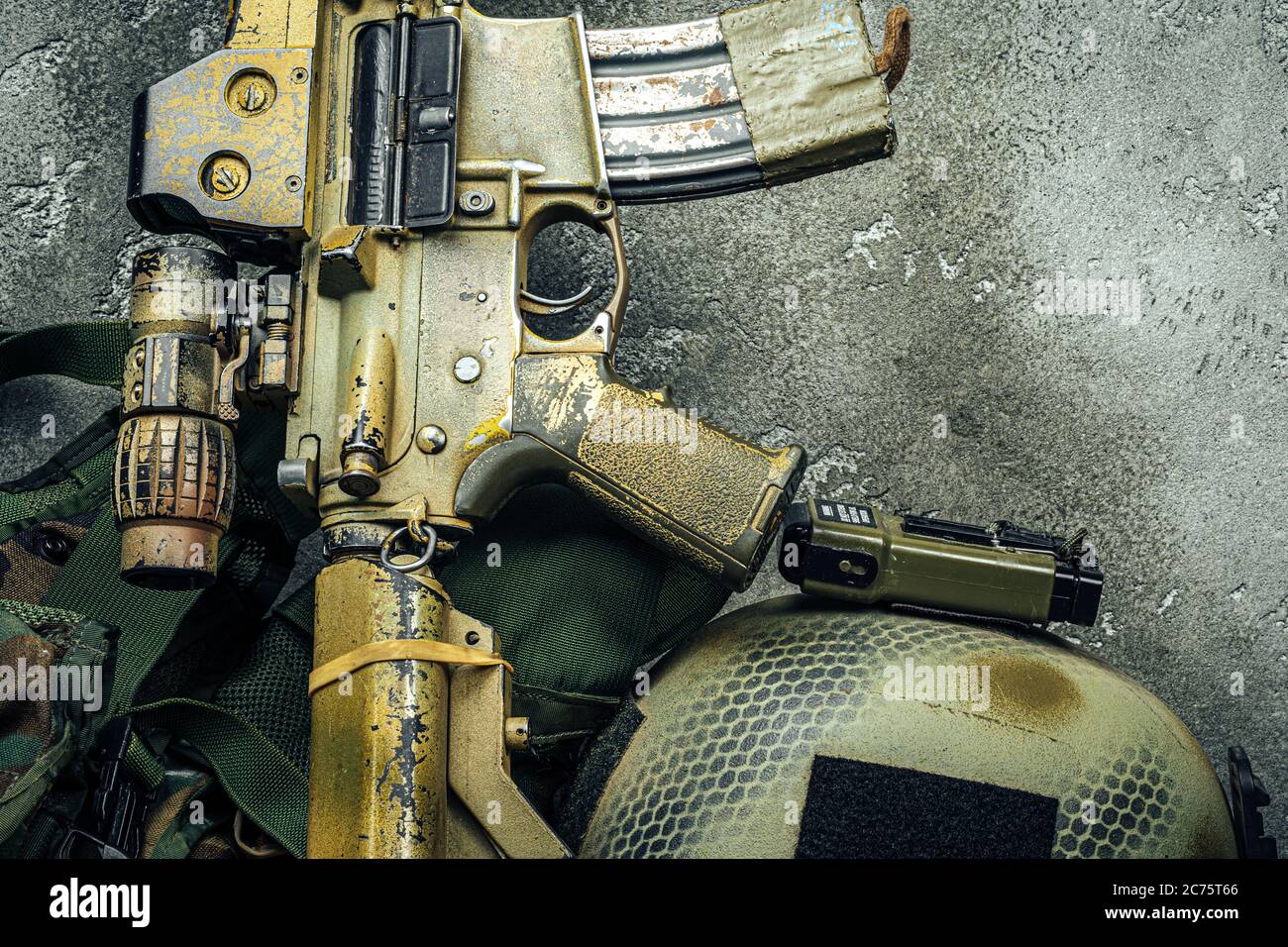 Modern weapon series. US Army assault rifle, close up Stock Photo - Alamy