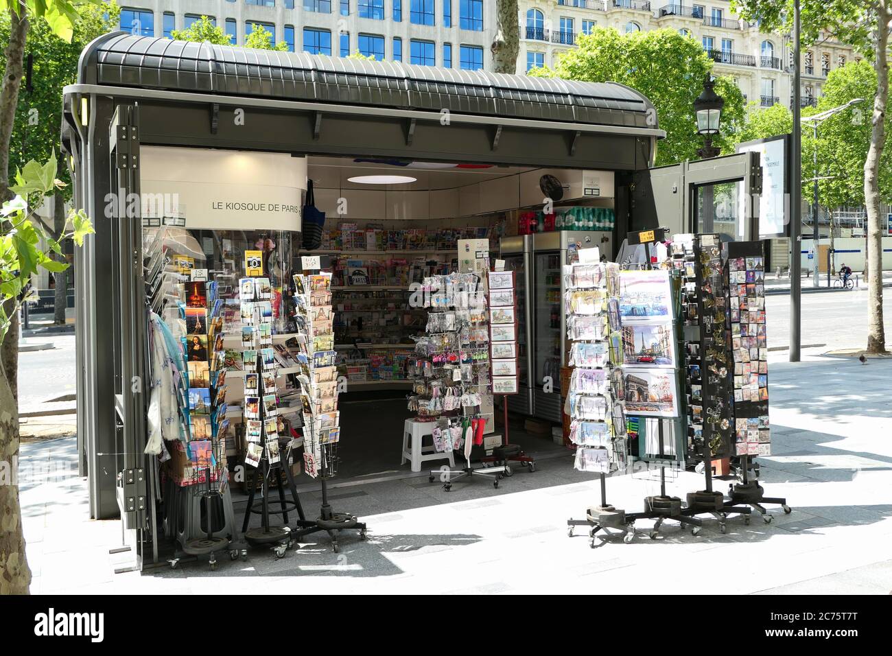 Paris, France. June 06. 2020. Typical Parisian newsstand. Tourist ...