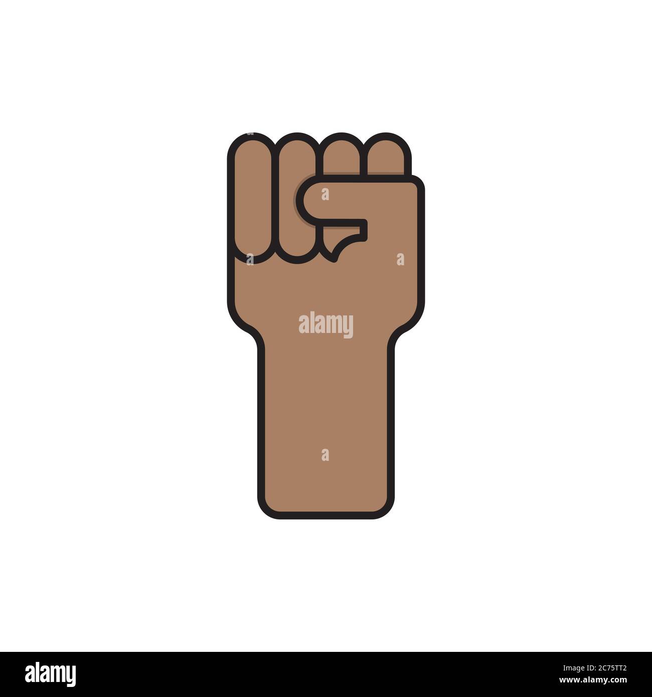 Fist hand up gesture vector icon symbol isolated on white background ...