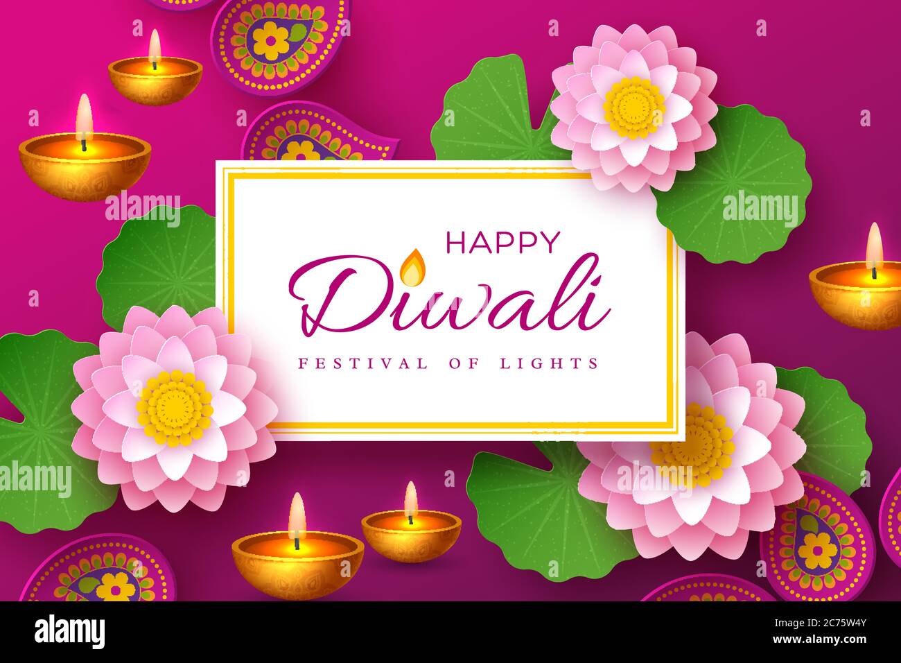 Happy diwali diya lights Stock Vector Images - Alamy