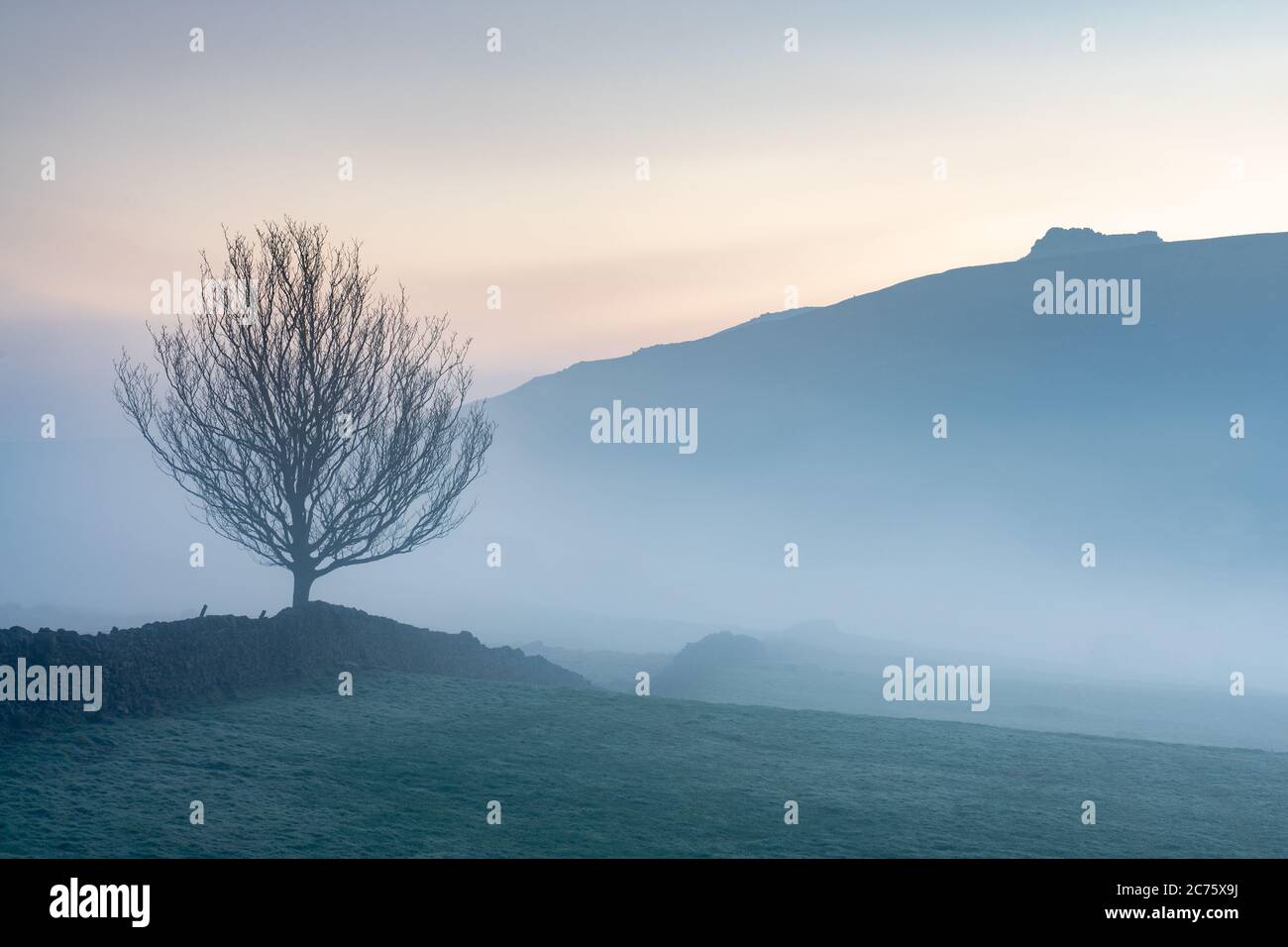 Simons Seat towers above the landscape of Wharfedale near Appletreewick ...