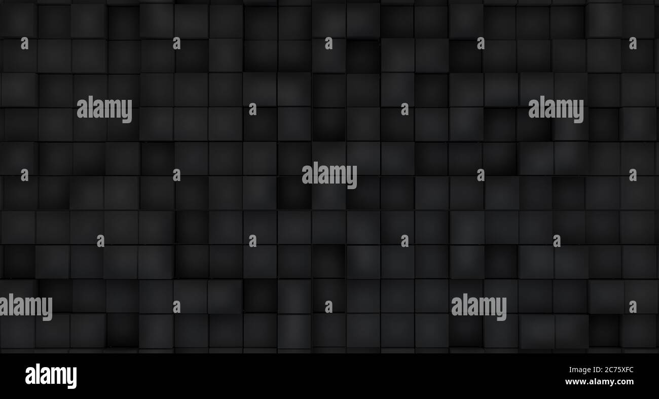Abstract 3d illustration. Black blocks on a black background Stock ...