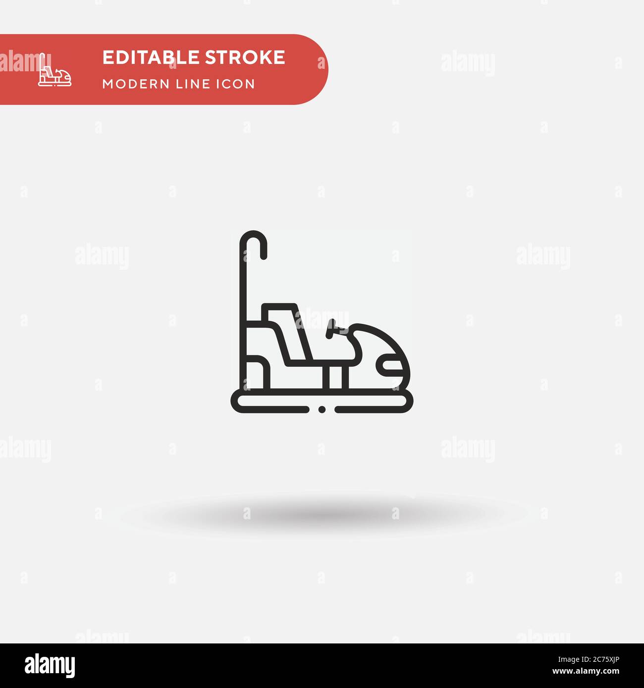 Bumper Car Simple vector icon. Illustration symbol design template for ...